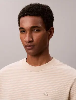 Calvin Klein Stripe Relaxed T-shirt - White Pepper