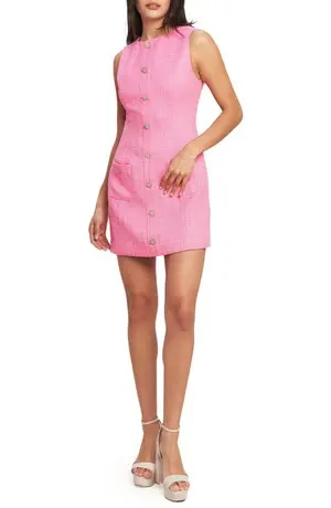 FLYING TOMATO Sleeveless Tweed Minidress