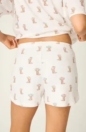 PJ Salvage Western Blooms Peachy Jersey Pajama Shorts