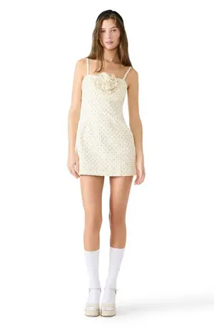 Steve Madden Peony Micro Dot Stretch Cotton Minidress