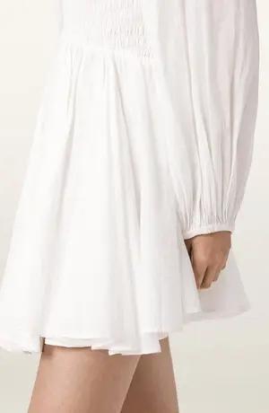 ALLSAINTS Chia Smock Bodice Long Sleeve Minidress - White
