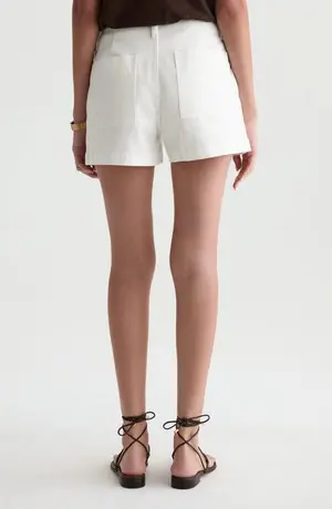 Ag Analeigh High Waist Twill Shorts - Powder