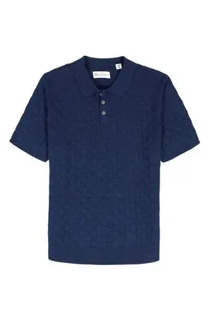 Robert Graham Hampson Cotton Polo Sweater - Navy