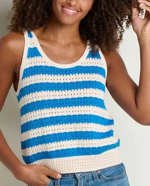 TOAD & CO Bianca Pointelle Tank - Salt Pattern