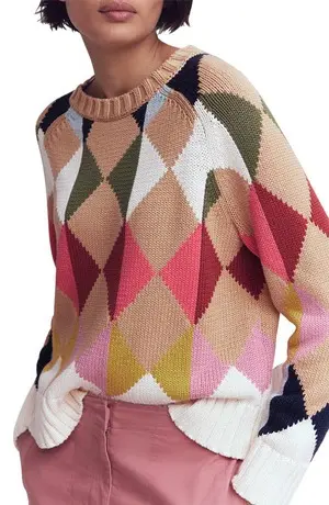 Boden Argyle Cotton Sweater - Mutli Argyle