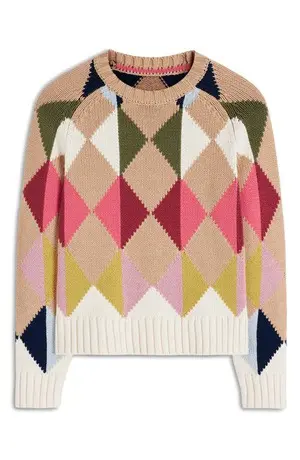 Boden Argyle Cotton Sweater