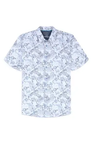Robert Graham Bascobel Knit Short Sleeve Button-up Shirt