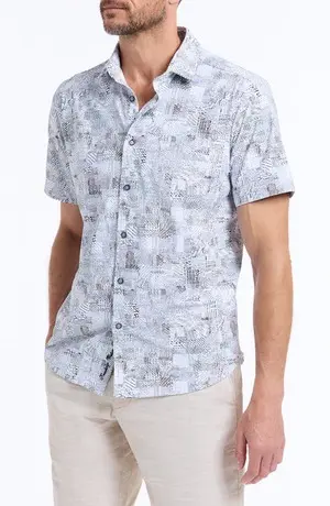 Robert Graham Wrathbone Knit Short Sleeve Button-up Shirt