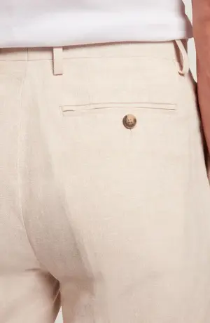 Ted Baker London Slim Fit Linen & Cotton Pants - Ecru