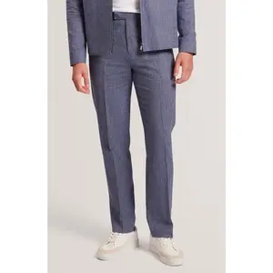 Ted Baker London Slim Fit Linen & Cotton Pants - Navy