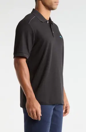 Tommy Bahama Emfielder Icon Solid Islandzone® Polo - Black