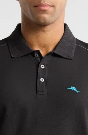 Tommy Bahama Emfielder Icon Solid Islandzone® Polo - Black