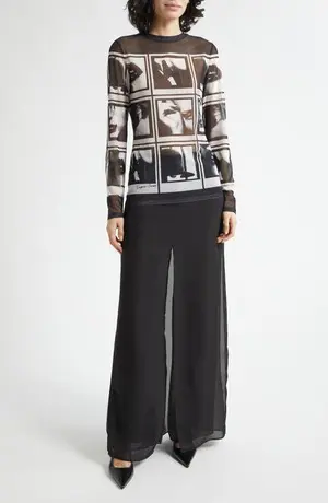 Emporio Armani Long Sleeve Graphic Print T-shirt