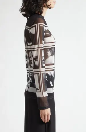 Emporio Armani Long Sleeve Graphic Print T-shirt