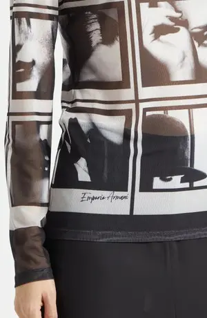 Emporio Armani Long Sleeve Graphic Print T-shirt
