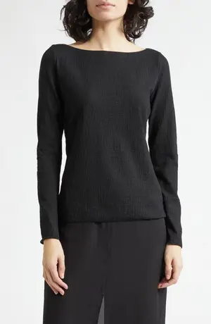Giorgio Armani Boat Neck Long Sleeve Top