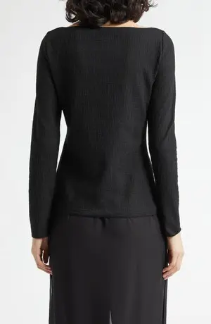 Giorgio Armani Boat Neck Long Sleeve Top