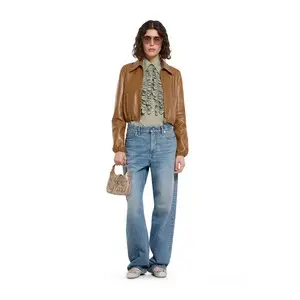 Gucci Leather Jacket With Embossed Logo