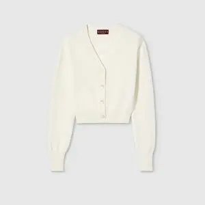 Gucci Cotton Cardigan With Interlocking G Embroidery