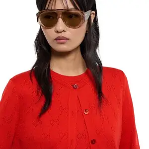 Gucci Gg Pointelle Cotton Silk Cardigan