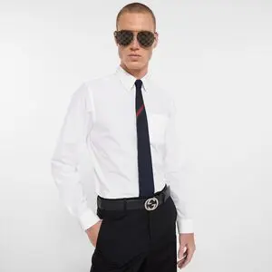 Gucci Web Silk Jacquard Tie - Blue