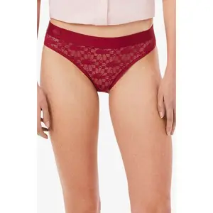 Lacoste Lace Bikini Briefs - Bordeaux