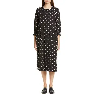 Comme Des Garçons Polka Dot Georgette Button Front Dress