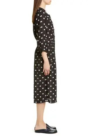 Comme Des Garçons Polka Dot Georgette Button Front Dress