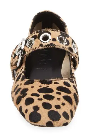 AeydĒ Uma Calf Hair Mary Jane Flats - Beige/black