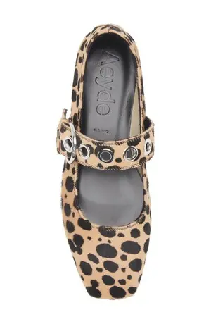 AeydĒ Uma Calf Hair Mary Jane Flats - Beige/black