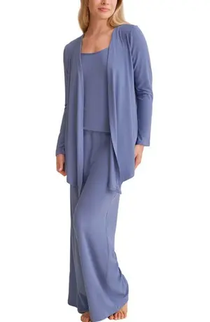 Fleur't Wide Leg Lounge Pants - Denim Waffle