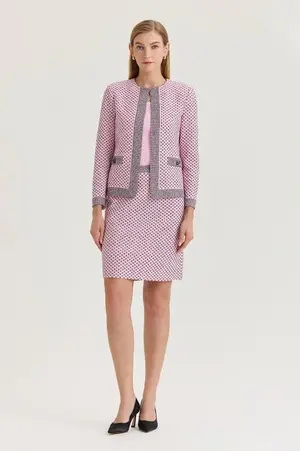 Ming Wang Shell Stitch Knit Straight Skirt