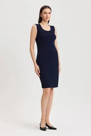Ming Wang Sleeveless Sheath Knit Dress