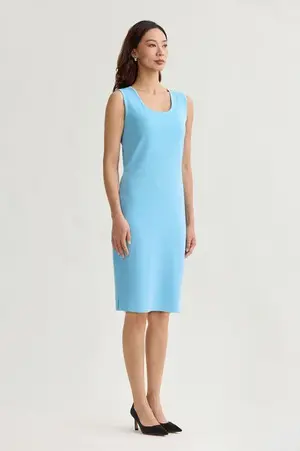 Ming Wang Sleeveless Sheath Knit Dress - Serene