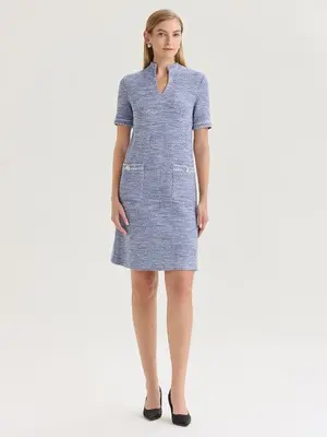 Misook Melange Tweed Knit Shift Dress