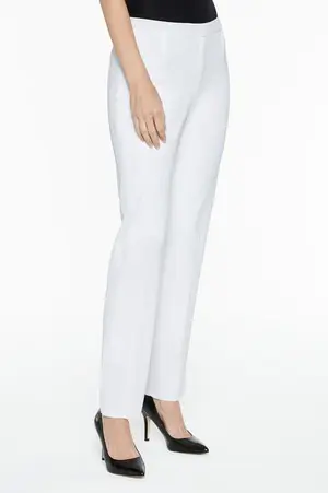 Ming Wang Lined Straight-leg Pants - White