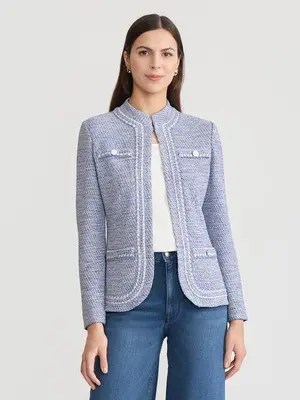 Misook Melange Tweed Knit Jacket
