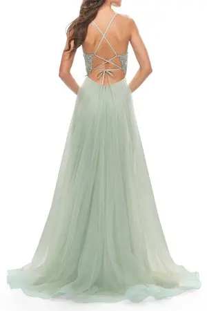 La Femme Tulle Gown With Lace Bodice