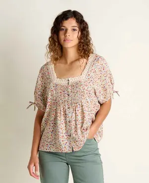 TOAD & CO Manzana Peasant Shirt With Lace Trim