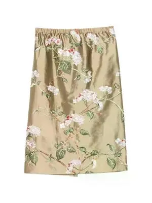 AO YES Floral-embroidered Skirt