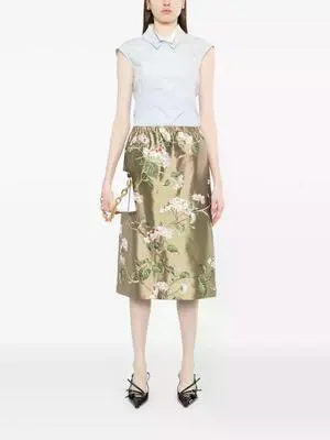 AO YES Floral-embroidered Skirt