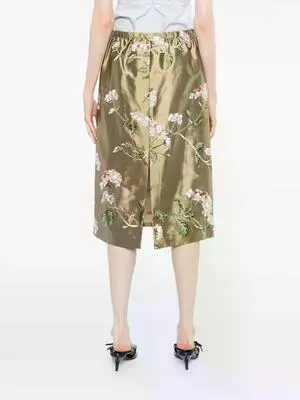 AO YES Floral-embroidered Skirt