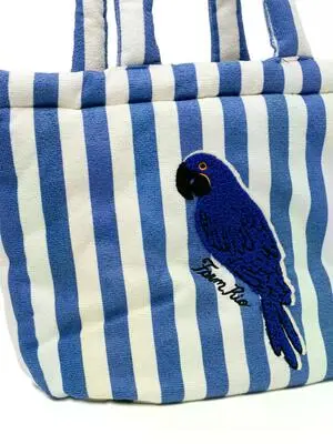 Farm Rio Parrot Striped Tote Bag