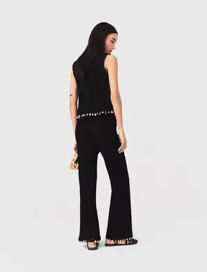 Maje Sleeveless Knit Waistcoat With Embellishments