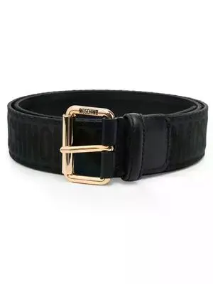Moschino Monogram Leather Belt - Black