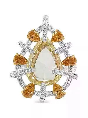 HYT JEWELRY Pear-cut Diamond Cocktail Ring - Silver