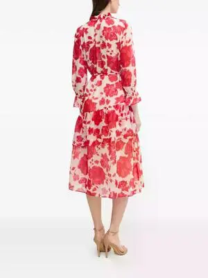 MARC AUREL Ruffled Floral-print Midi Dress