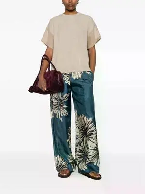 Brunello Cucinelli Panelled Ribbed T-shirt - Neutrals