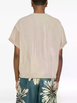 Brunello Cucinelli Panelled Ribbed T-shirt - Neutrals