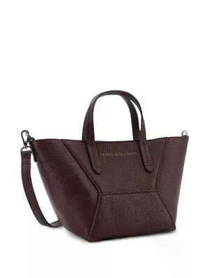 Brunello Cucinelli Textured Top Handle Shoulder Bag - Brown